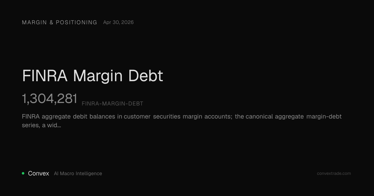 FINRA Margin Debt: 1,304,281 (Apr 30, 2026) | Convex